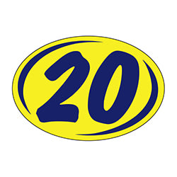 Window Sticker - Rounds - Blue on Yellow - 2020 - Qty. 12 - Qty. 12 12