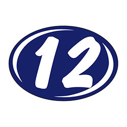 Window Sticker - Rounds - White on Blue - 2012 - Qty. 12 - Qty. 12 12
