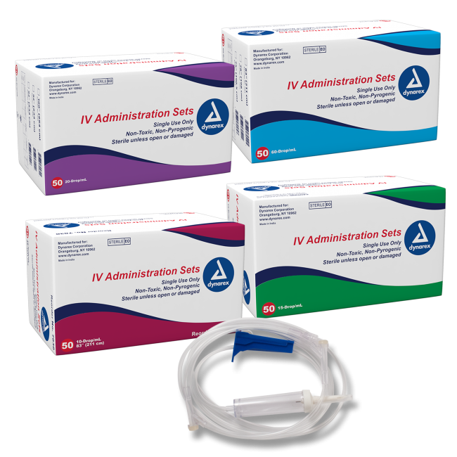 IV Administration Set - 10 Drop - 37" with hanger & Lever Lock Cannula