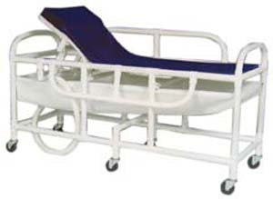 Pediatric shower gurney w/three position elevating headrest, close cel